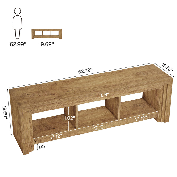 63" TV Stand, Entertainment Center Media Console for TVs Up to 75"