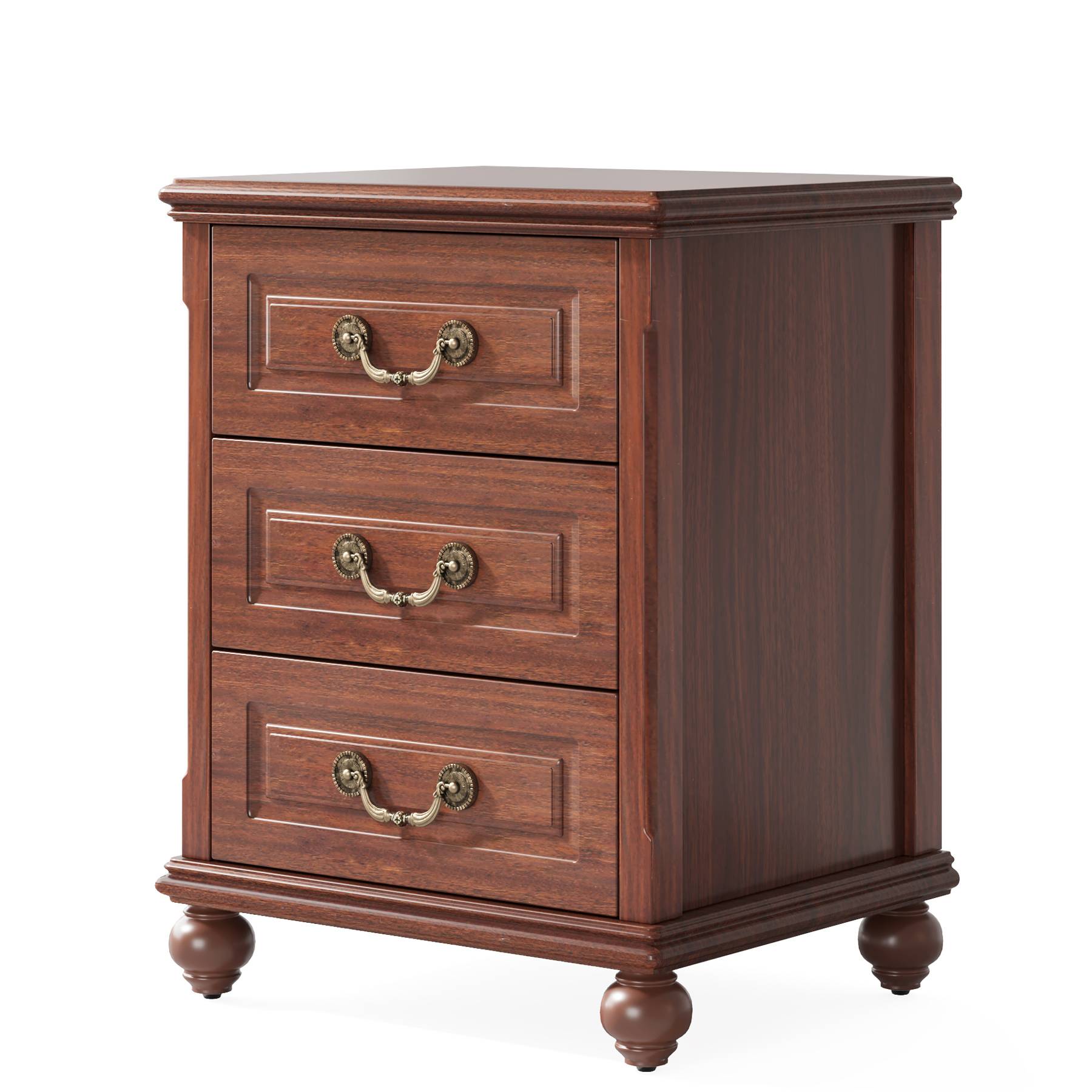 Tribesigns Nightstand, Traditional Bedside End Table with 3 Drawers